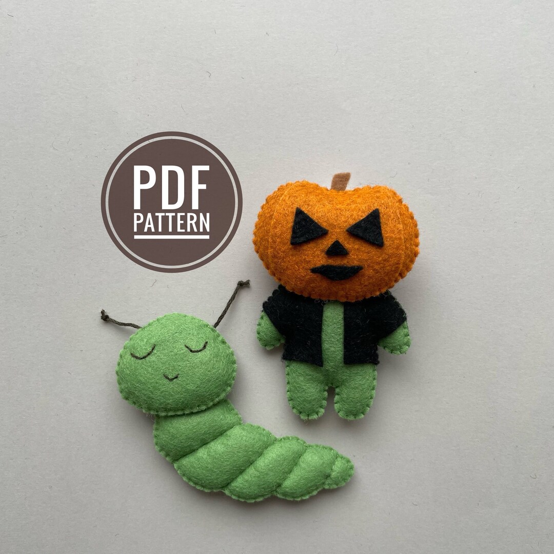 Pumpkin PDF Pattern Halloween Felt Pattern Digital Download Seamless ...