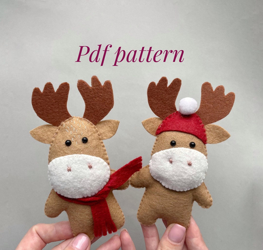 Elk Ornament PDF Pattern Felt Christmas Ornaments Woodland Animals ...