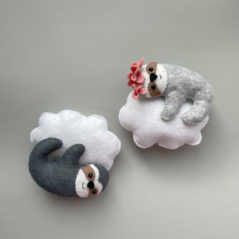 Sloth Ornament Pdf Pattern Felt Animals Sloth Plushie Pattern Kawaii ...