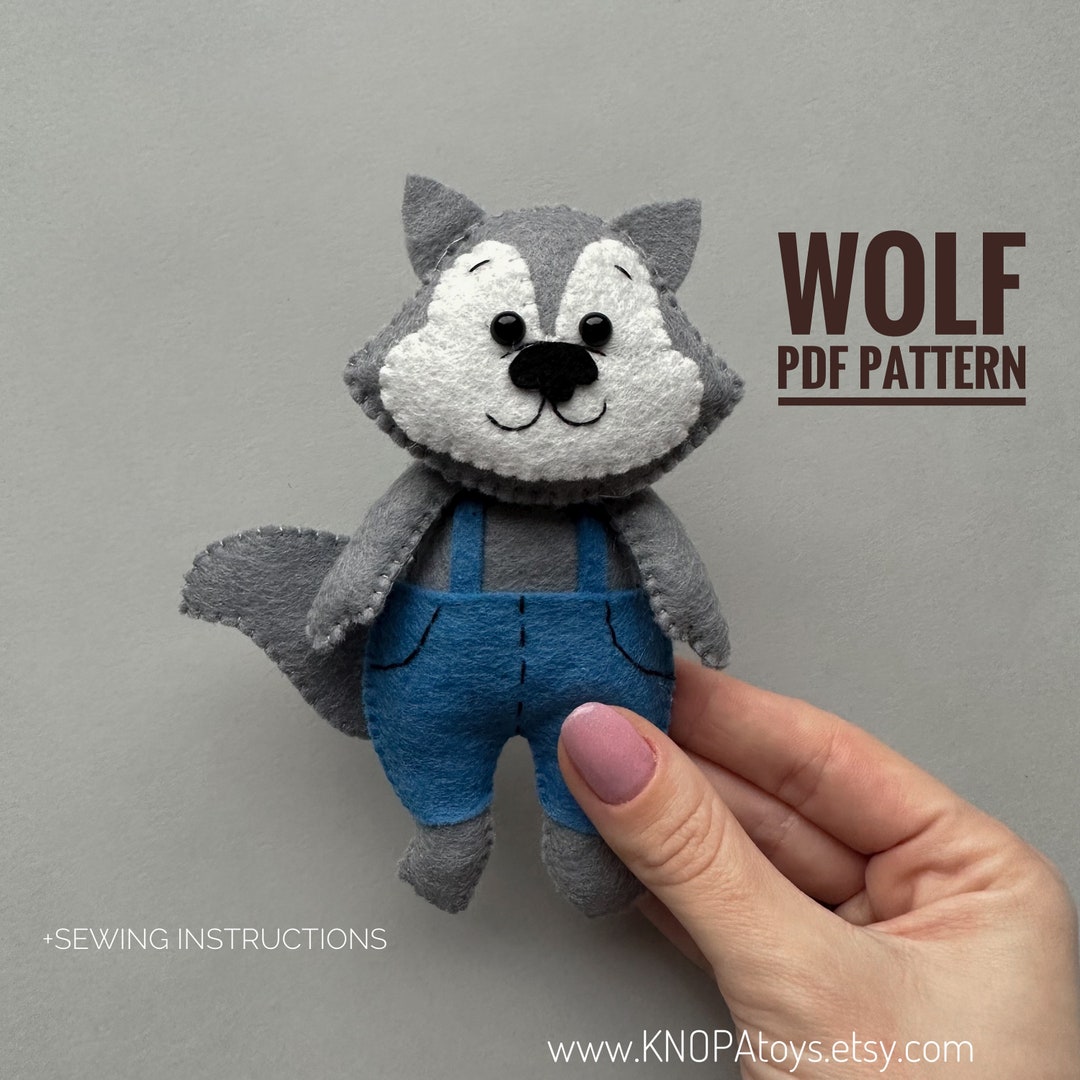 Wolf Plush Pdf Pattern Woodland Animals Felt Sewing Pattern Red Riding ...