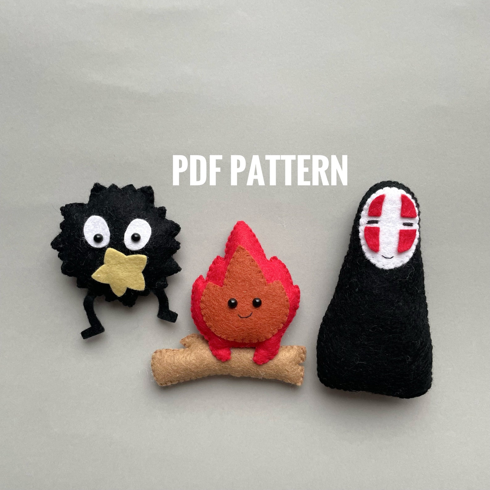 Anime Ornament PDF Pattern Calcifer Felt Ornament Spirited - Etsy