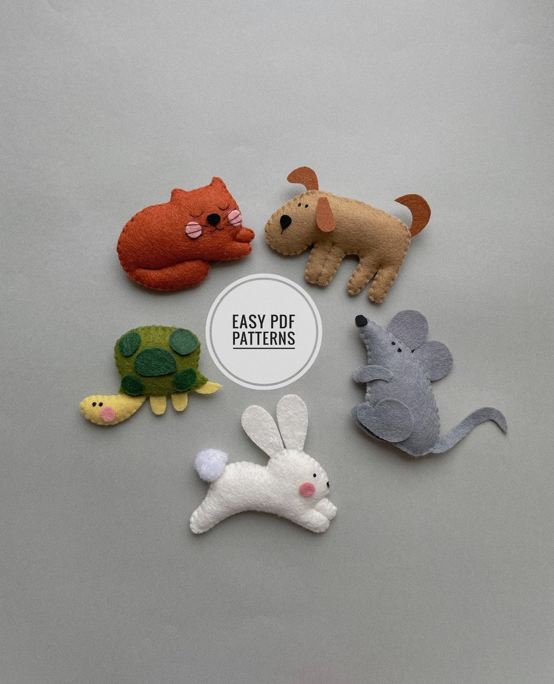 Set of 5 Pdf Pattern Pets,fanny Pets Pattern, Digital Download Cats Dog ...