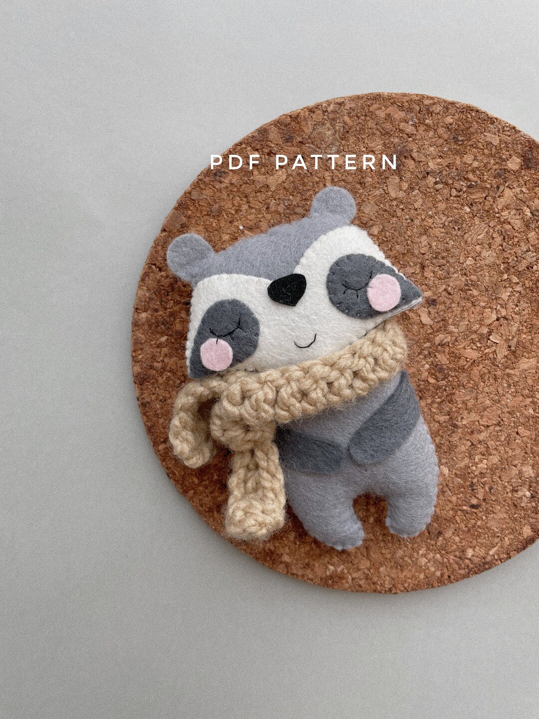 Raccoon PDF Pattern, Digital Download Raccoon, Easy Pattern Raccoon ...