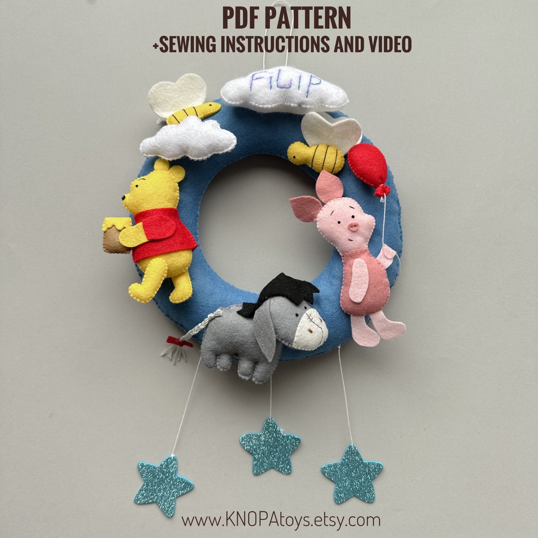 Winnie the Pooh Nursery Name Sign Pdf Pattern Handmade Newborn Name ...