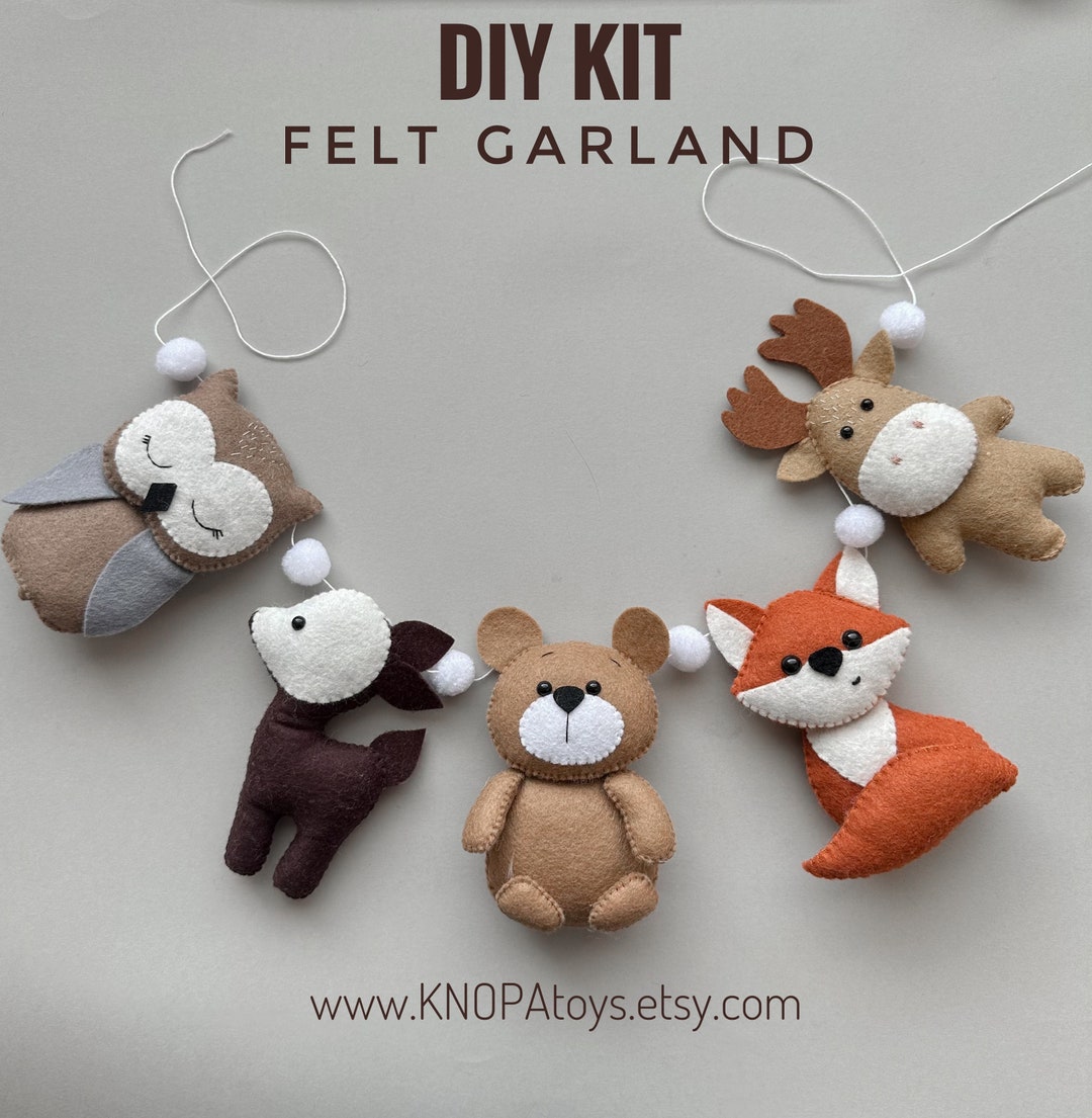 Make Your Own Woodland Felt Garland Handmade Diy Kit Crib Mobile ...