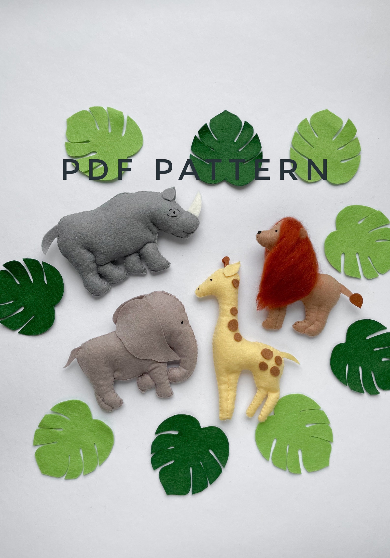 Set of 4 Safari Animals Pattern Safari PDF Pattern Safari - Etsy