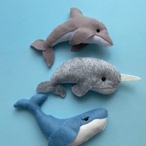Set of 3 PDF Pattern Sea Animals Ocean Ornament Fish Sewing Pattern ...