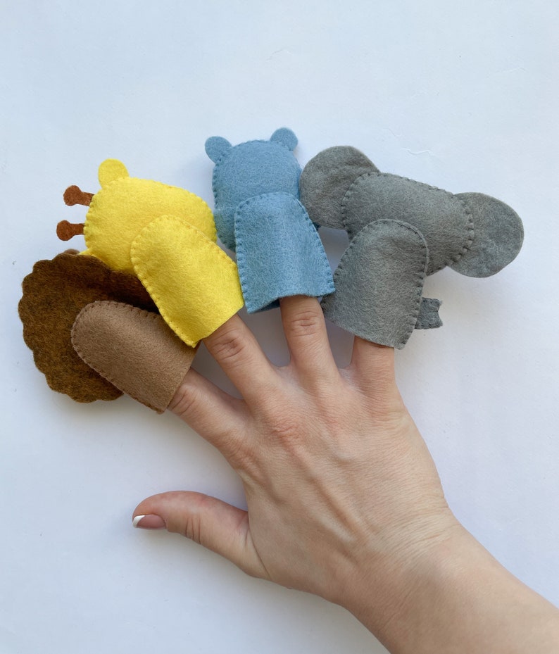 Set of 4 Fanny Finger Puppets Pattern, Safari Digital Download, Easy ...
