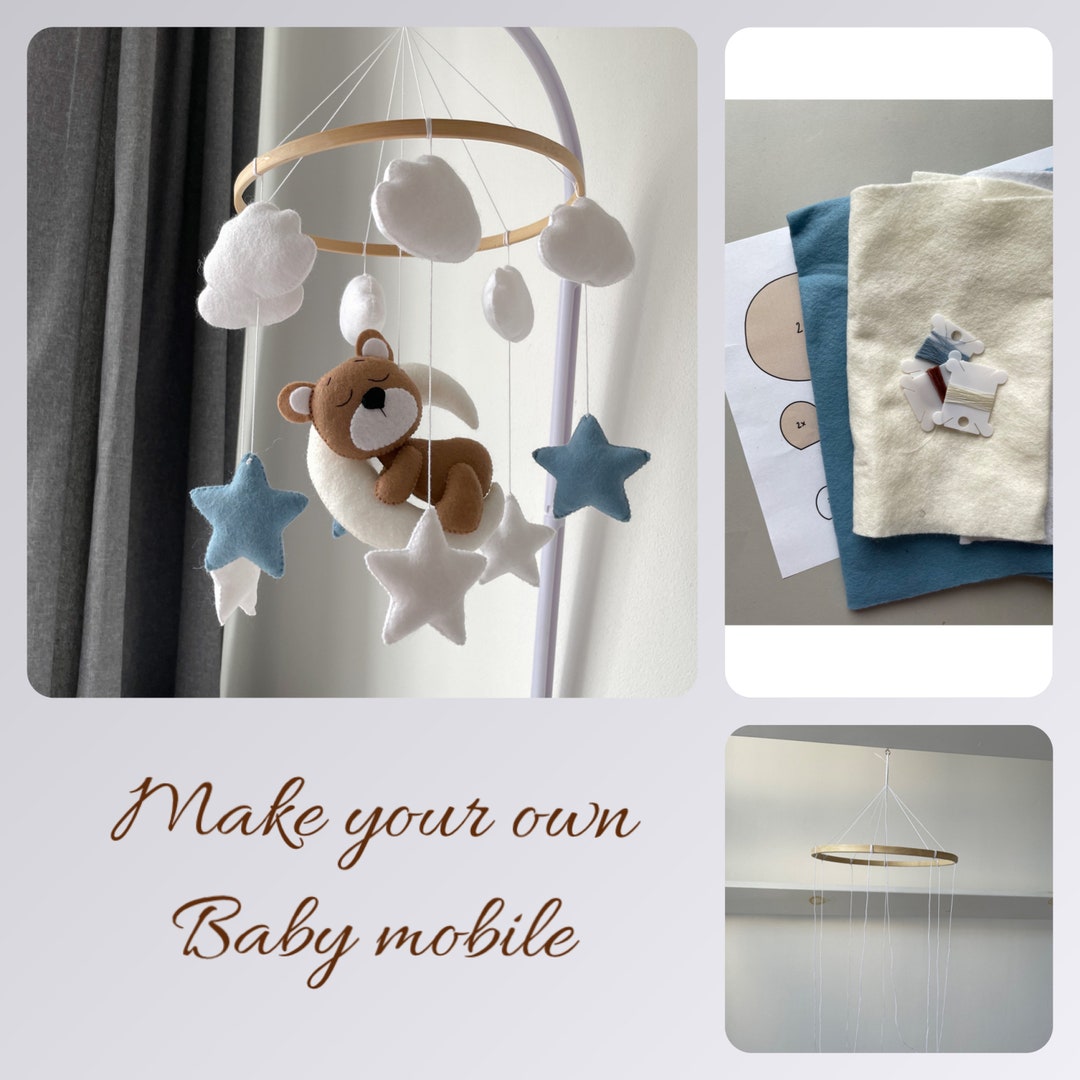Make Your Own Baby Mobile Nursery Decor Bear Ornament Felt Mobile ...