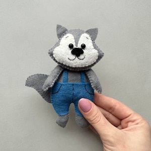 Wolf Plush Pdf Pattern Woodland Animals Felt Sewing Pattern Red Riding ...