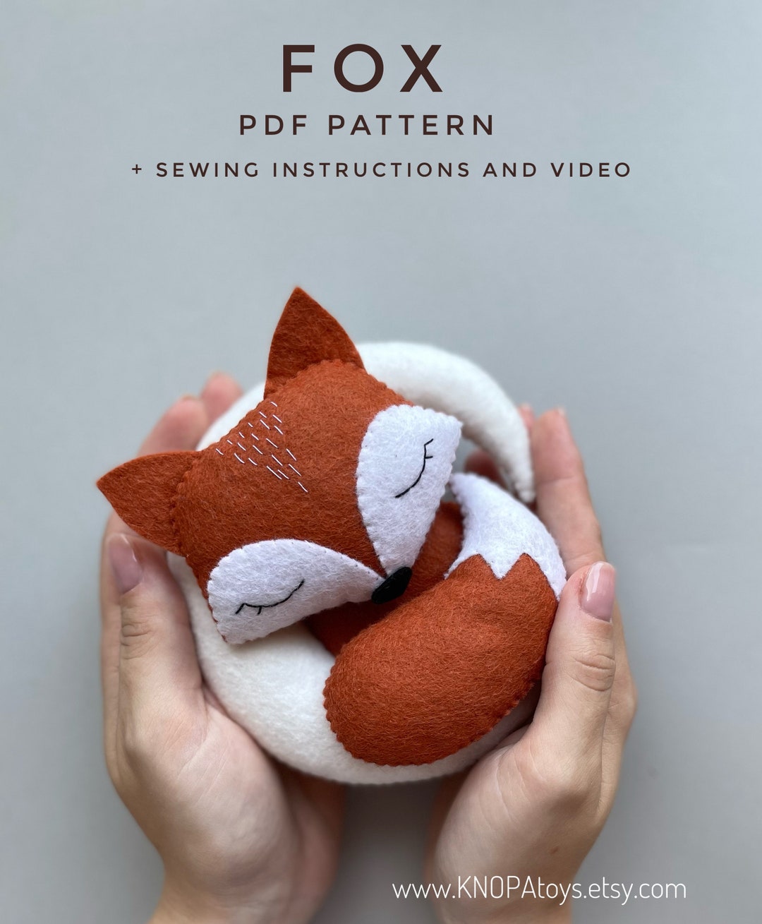 Fox Plush Pattern Felt Woodland Animals Fox Ornament Cute Handmade Plushie Pattern Funny Baby ...