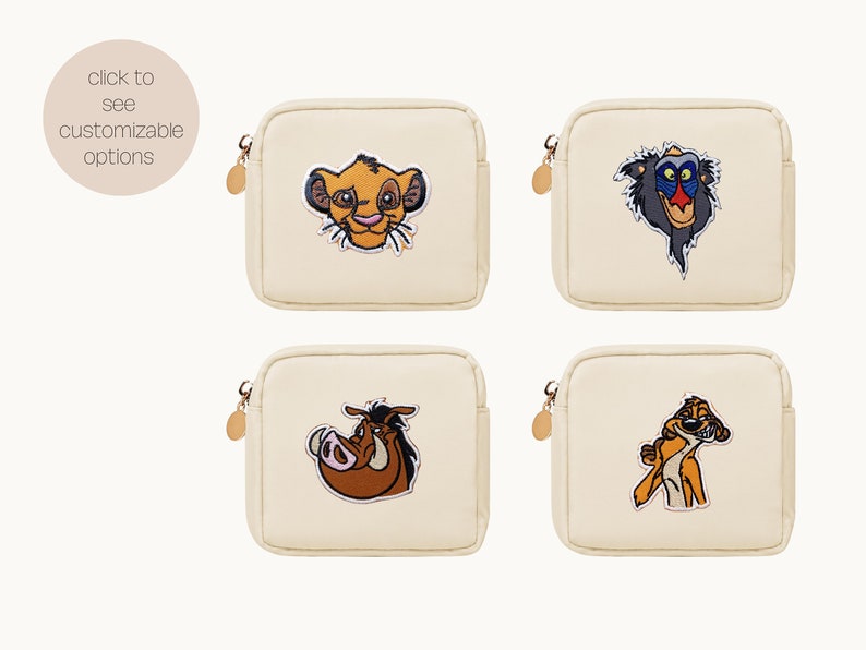 THE LION KING // the Lion King Pouch Bag // Simba, Rafiki, Timon, Pumbaa Patches // Water ...