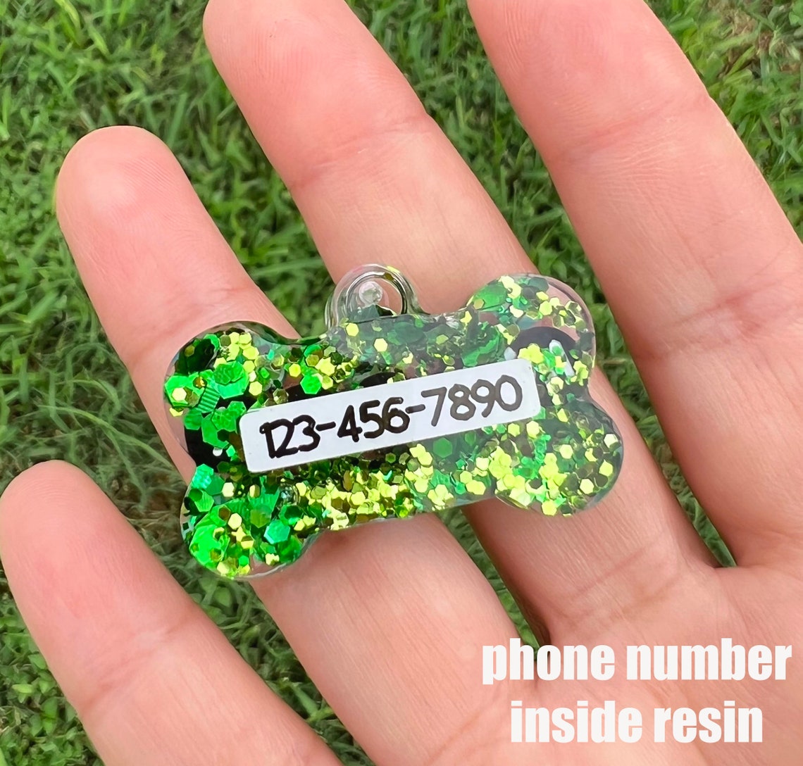 Custom Resin Pet ID Tags With Letter Beads Personalized Key - Etsy