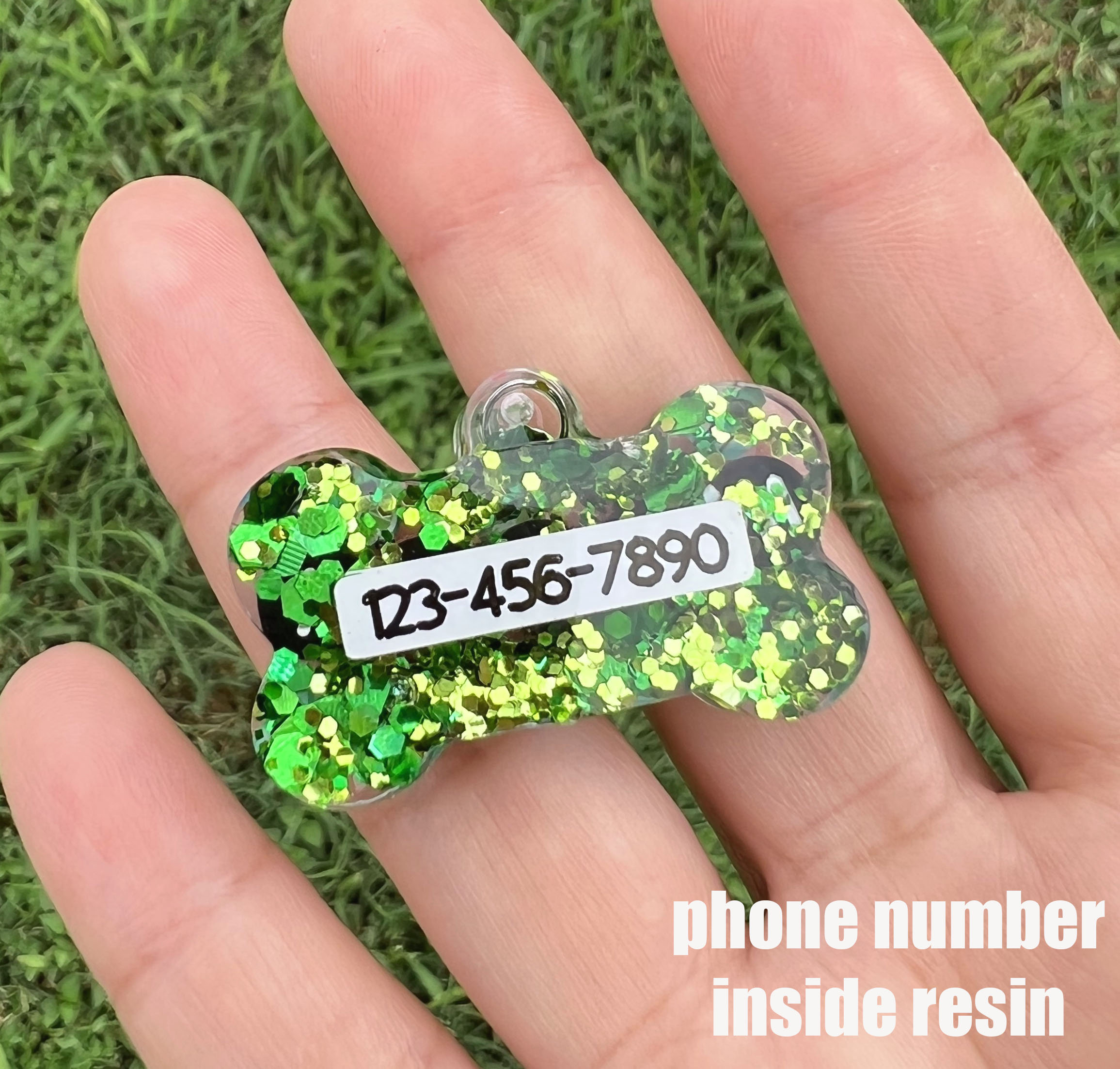 Custom Resin Pet ID Tags With Letter Beads Personalized Key - Etsy