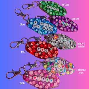 Custom Resin Motel Keychain, Letter Bead Motel Keychain, Personalized ...