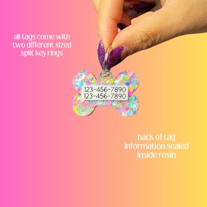 Custom Resin Pet ID Tags With Letter Beads, Personalized Key Chains - Etsy