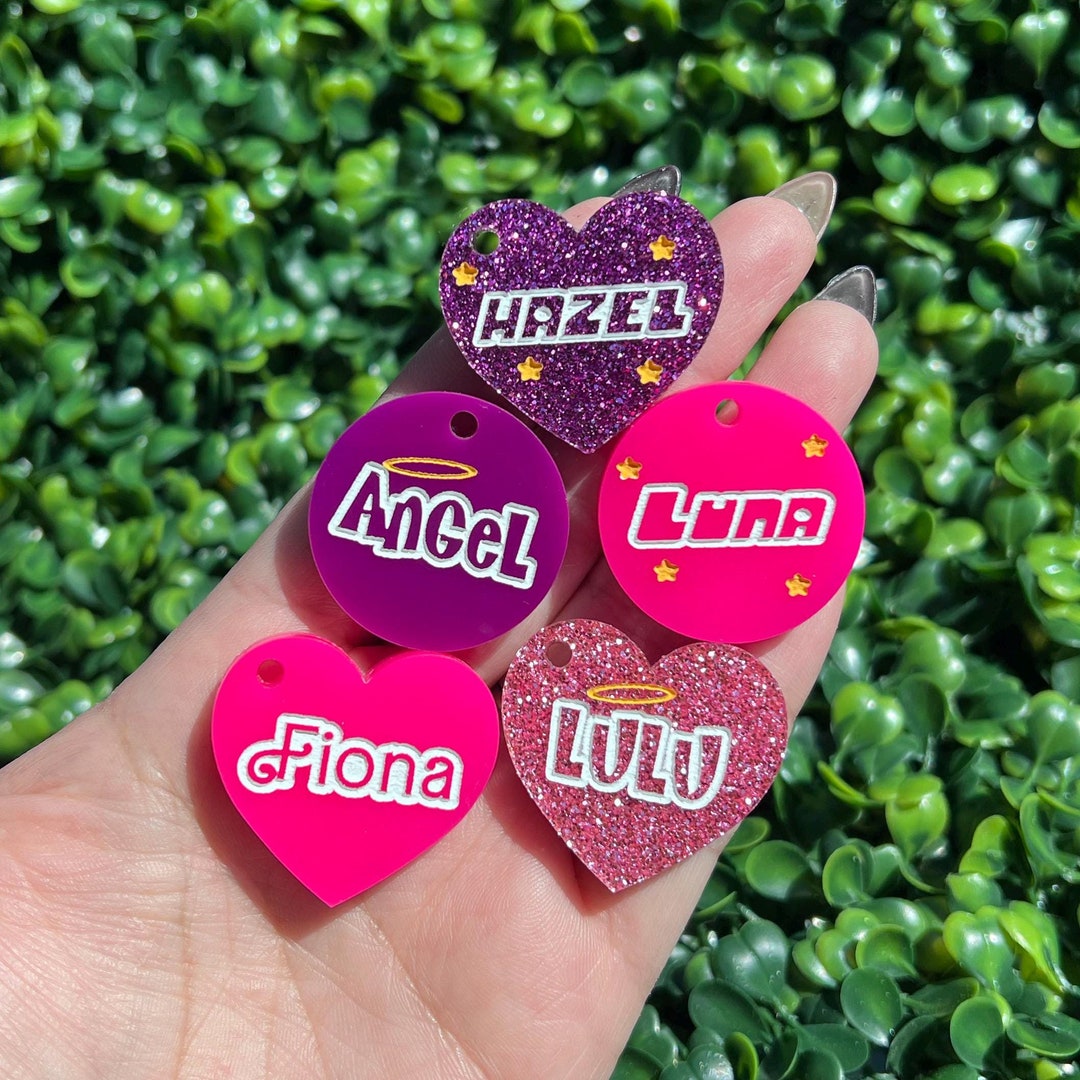 It Girl Pet ID Tag, Custom Acrylic Girly Tag - Etsy