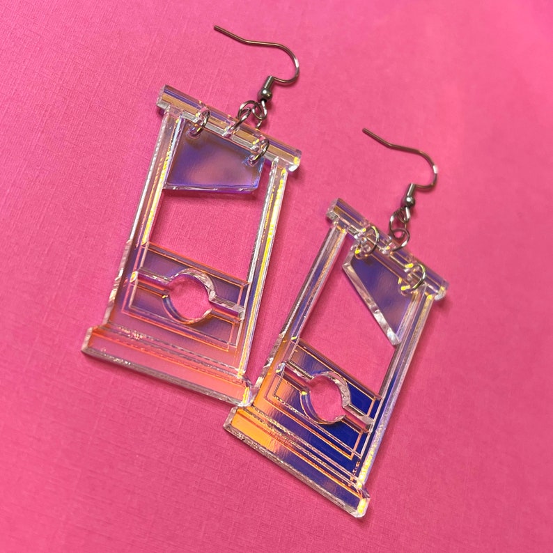 Iridescent Guillotine Acrylic Earrings - Etsy