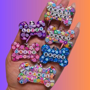 Custom Resin Pet ID Tags With Letter Beads, Personalized Key Chains - Etsy