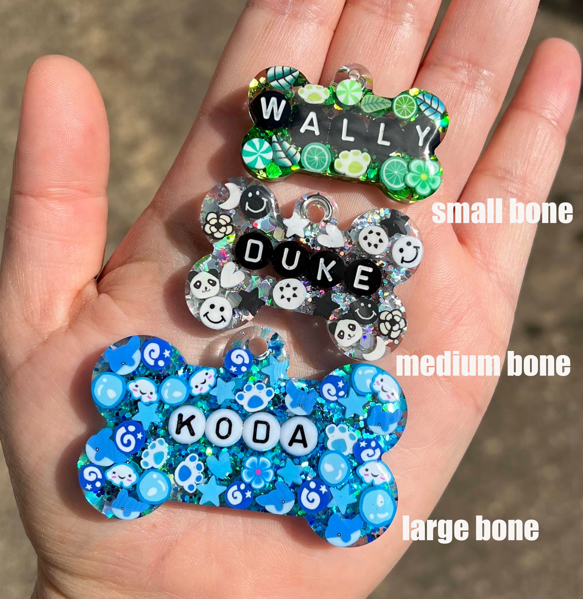 Custom Resin Pet ID Tags With Letter Beads Personalized Key - Etsy