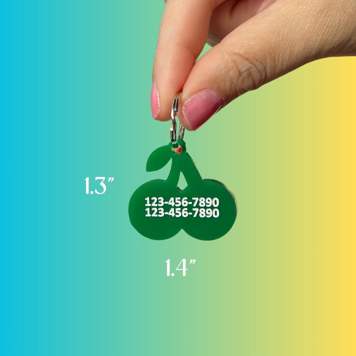 Cherry Pet ID Tag, Personalized Cherry Dog Tag - Etsy