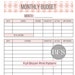 Printable Pink Monthly Budget Planner Planning Sheet Gift for Her ...