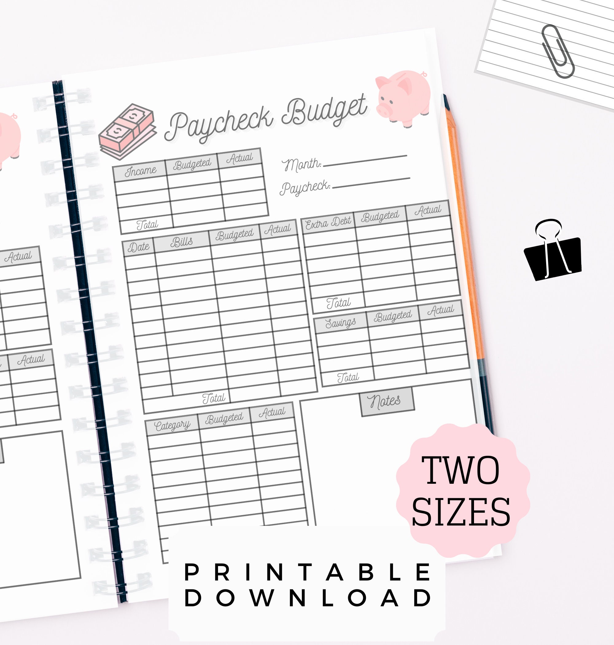 Printable Paycheck Weekly and Bi-weekly Budget Planner Sheet - Etsy