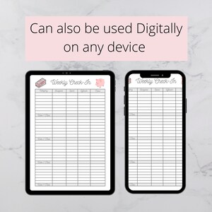 Printable Weekly Check in Worksheet | Budget Planner | Variable ...