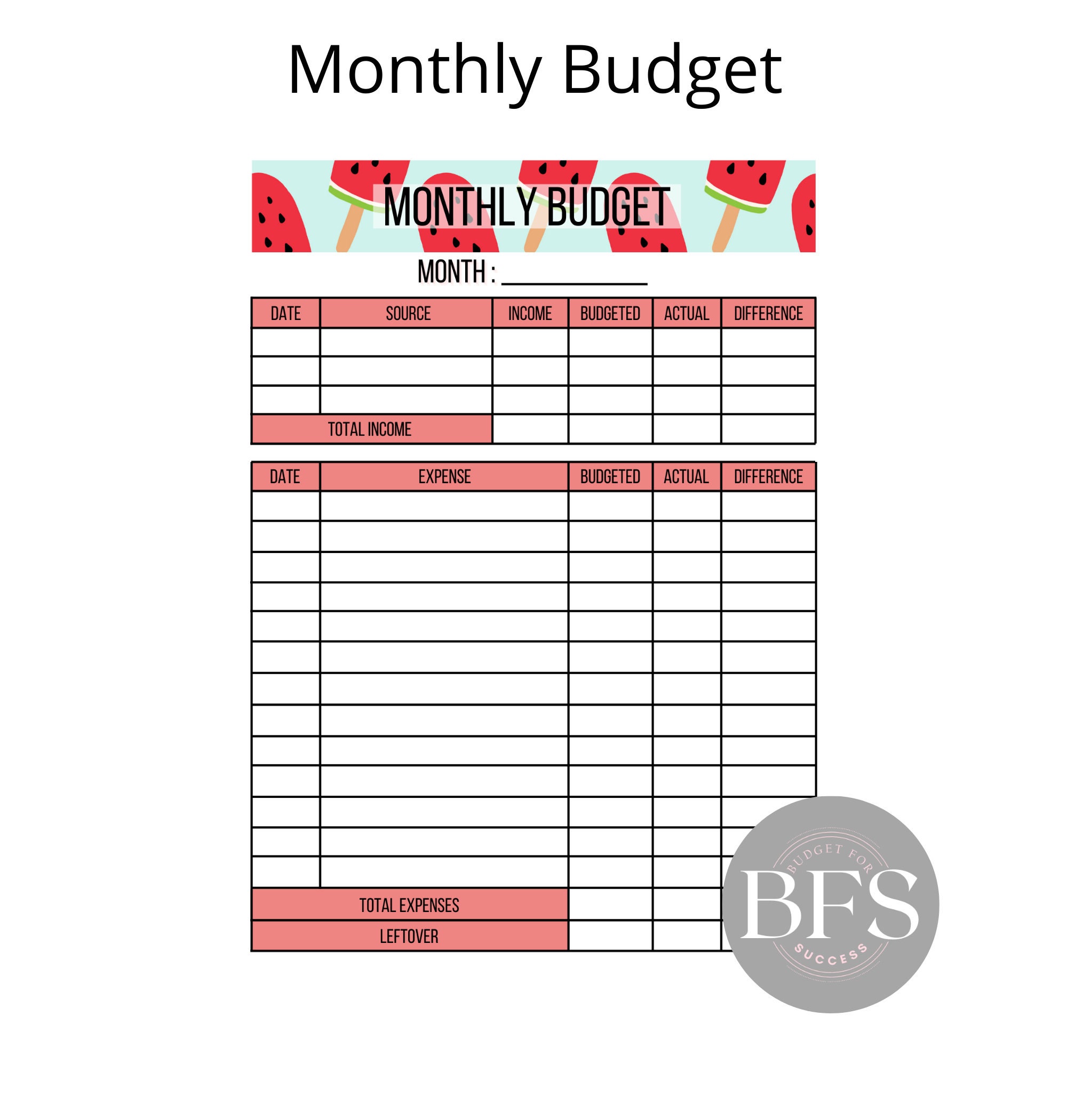June Budget Sheet Set Budgeting Plan June Budget Finance Worksheets Set ...