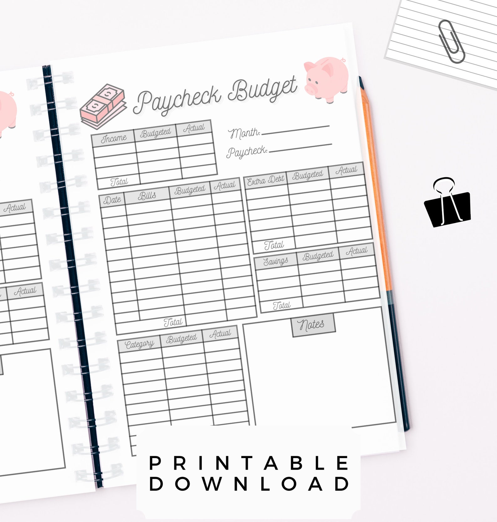 Printable Paycheck Weekly and Bi-weekly Budget Planner Sheet - Etsy