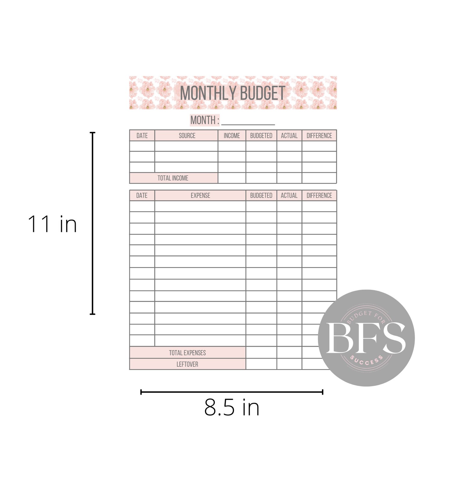 Printable Pink Monthly Budget Planner Planning Sheet Gift for Her ...