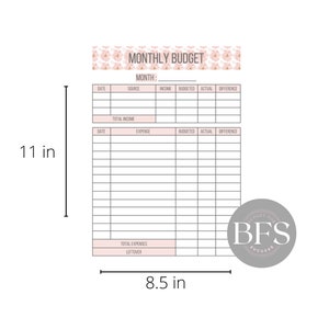 Printable Pink Monthly Budget Planner | Planning Sheet | Gift for Her ...