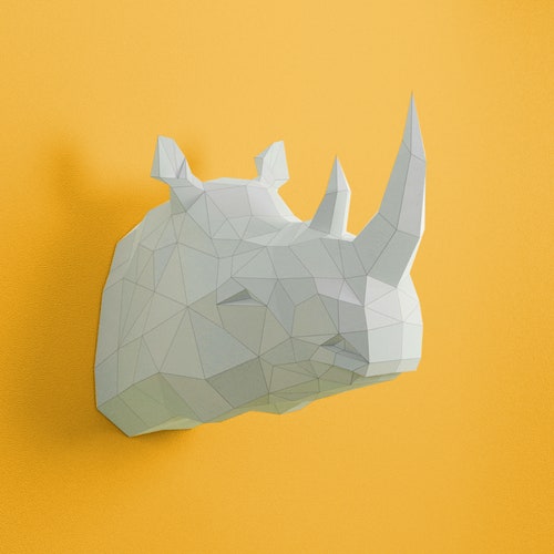 Rhino Papercraft 3D Paper Craft Rhino Sculpture DIY 3D - Etsy