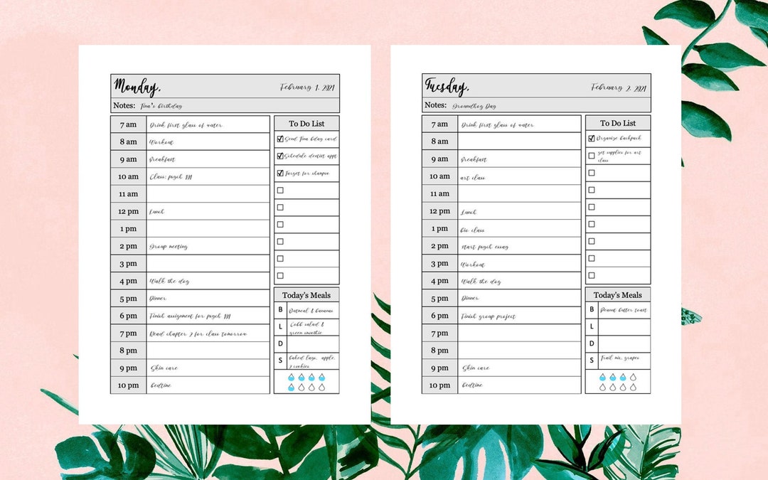 7-day Time Blocking Planner, Daily Schedule Printable (digital Download ...