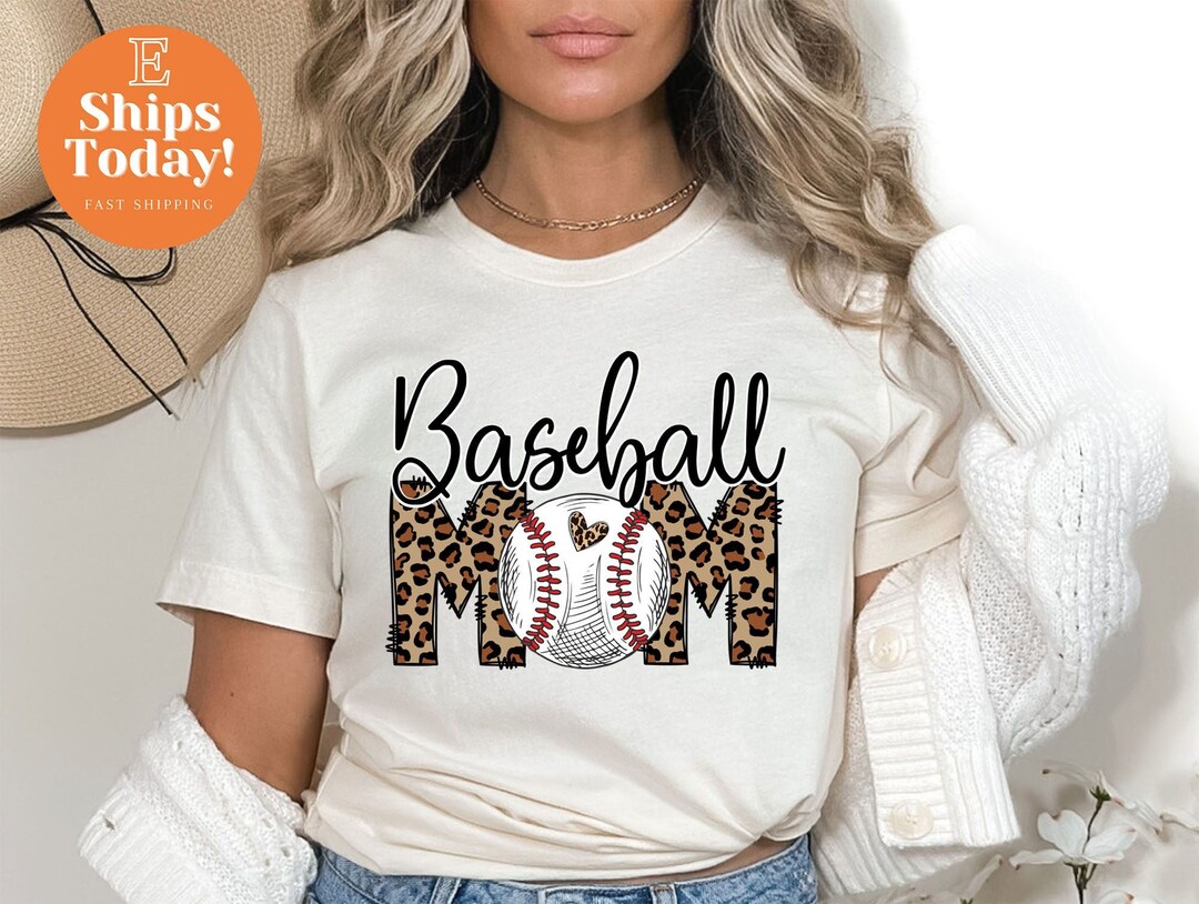 Baseball Mom Leopard Shirt, Retro Baseball Tshirt, Baseball Mom Shirt ...