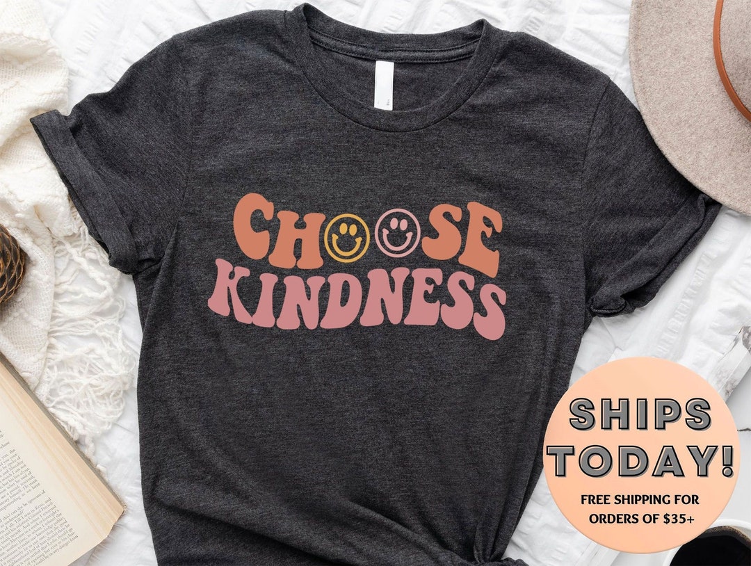 Retro Choose Kindness Shirt for Women, Choose Kindness Tshirt for Her ...