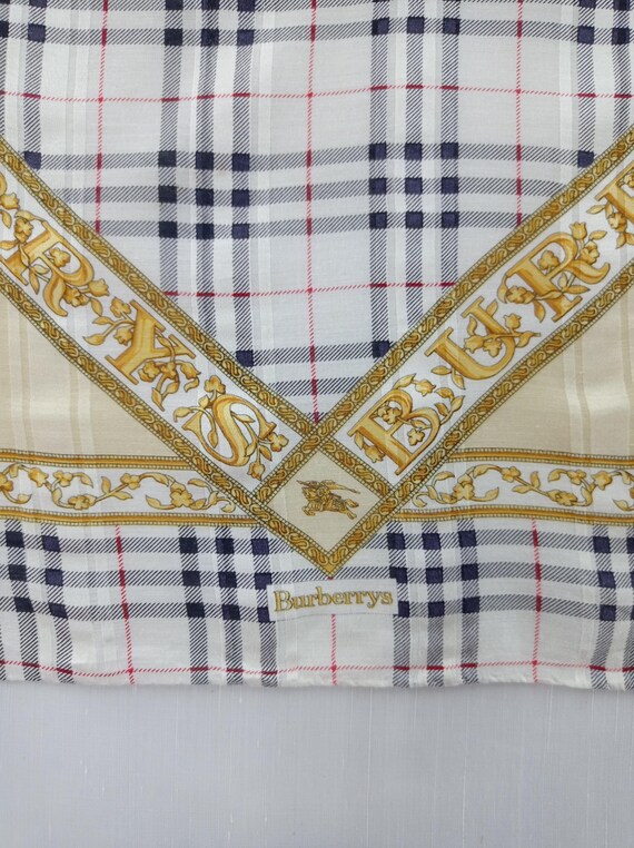 Vintage Burberry Floral Handkerchief 90s Designer Nec… - Gem