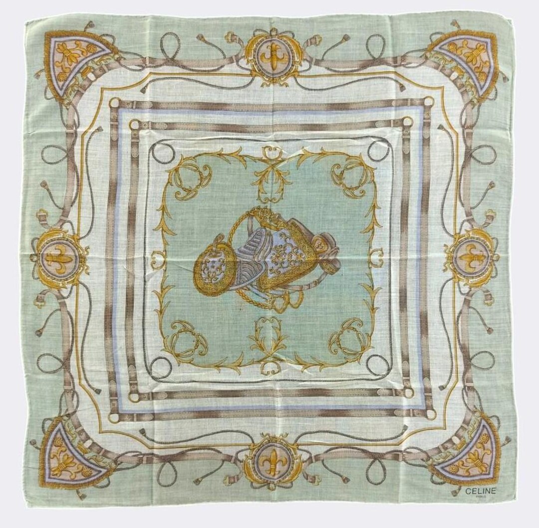 Rare 90s Celine Handkerchief Elegant Vintage Fashion Piece, Ideal for ...