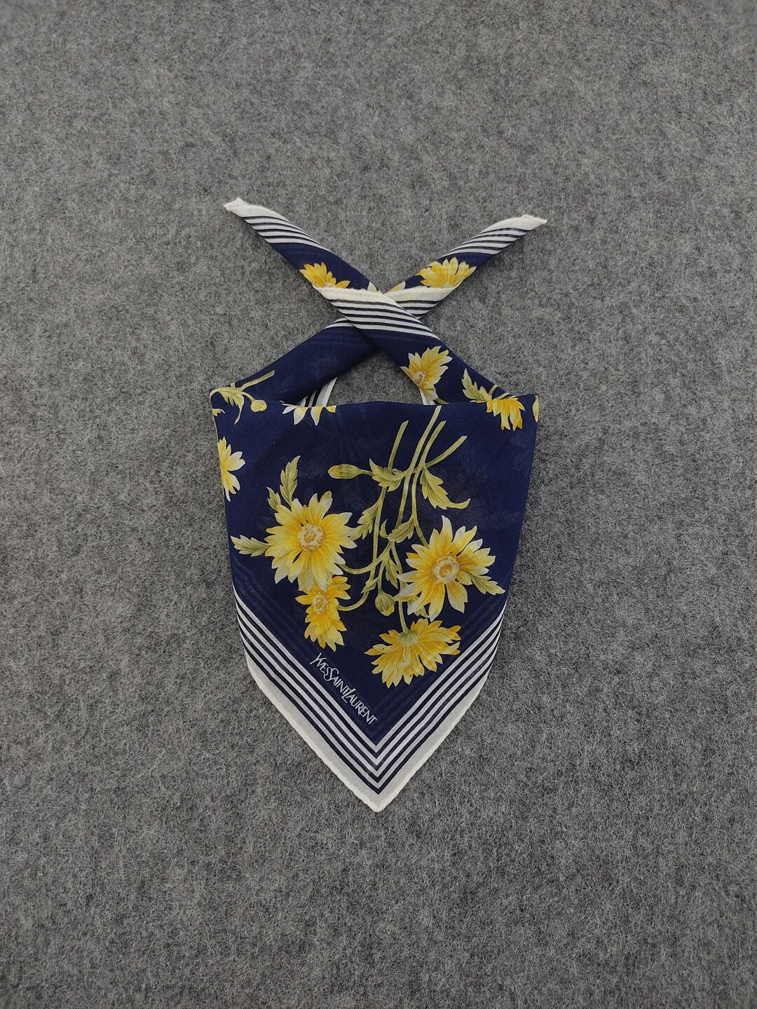 Yves Saint Laurent Floral Handkerchief, Rare 90s Vintage Designer ...