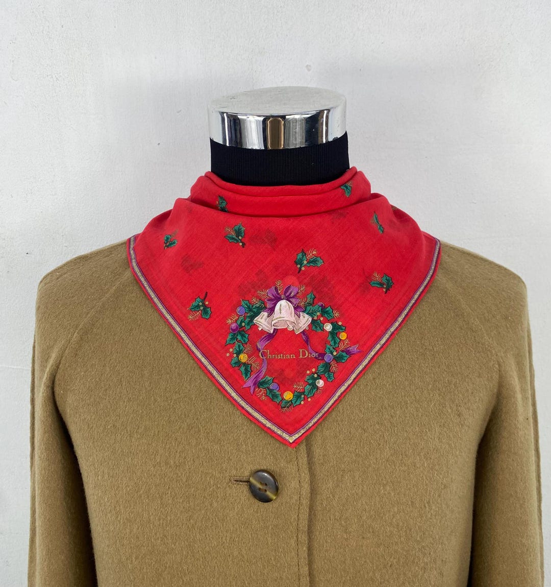 Rare 90s Christian Dior Handkerchief Elegant Vintage Fashion Accent ...