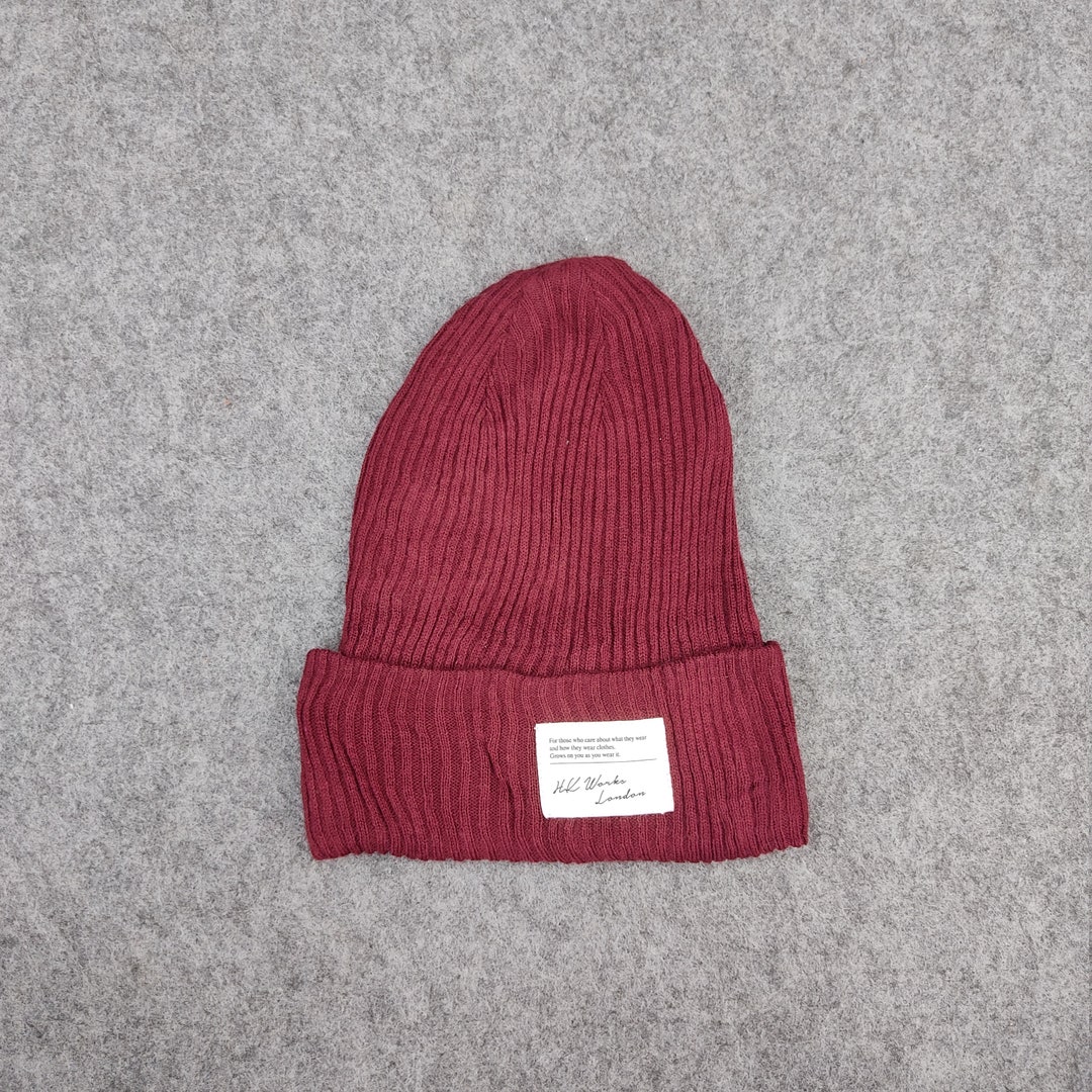 Vintage Beanie Hat Knitted Crochet Hats Beanie Knit Unisex No Pompom ...