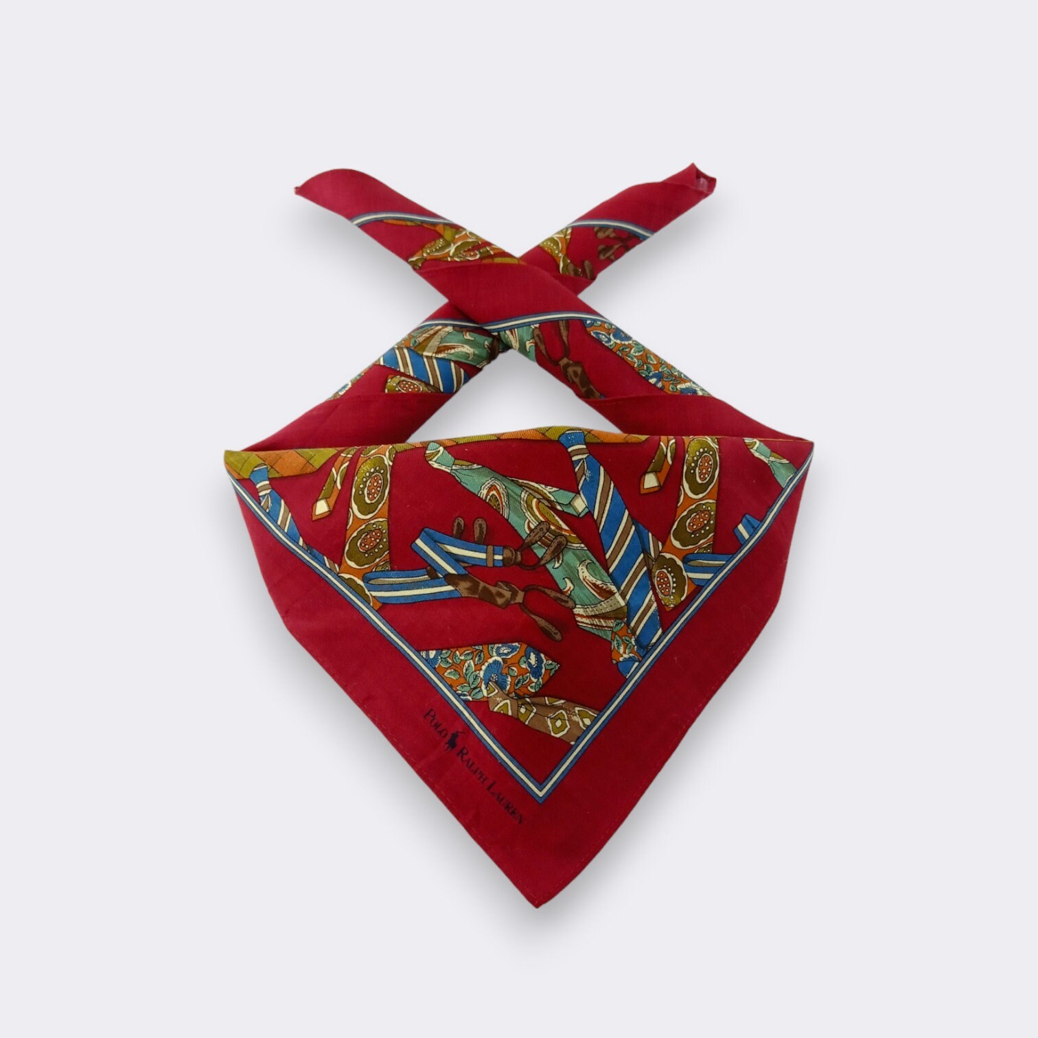 Rare Vintage Polo Ralph Lauren Handkerchief, 90s Red Designer ...