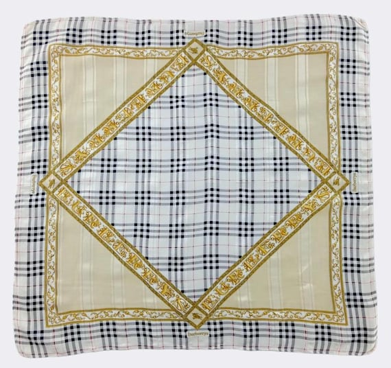 Vintage Burberry Floral Handkerchief 90s Designer Nec… - Gem