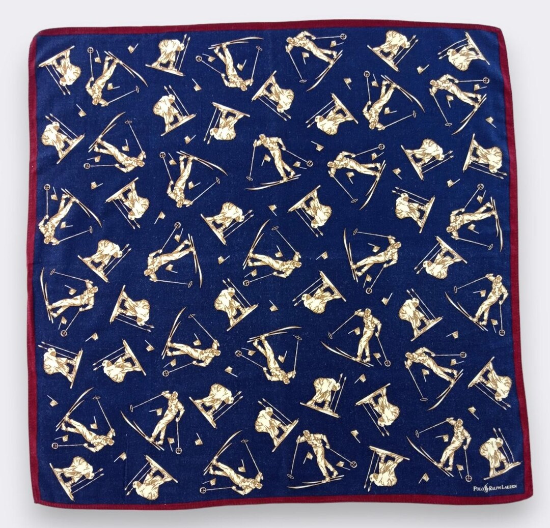 Classic 90s Polo Ralph Lauren Handkerchief, Vibrant Ski Print ...