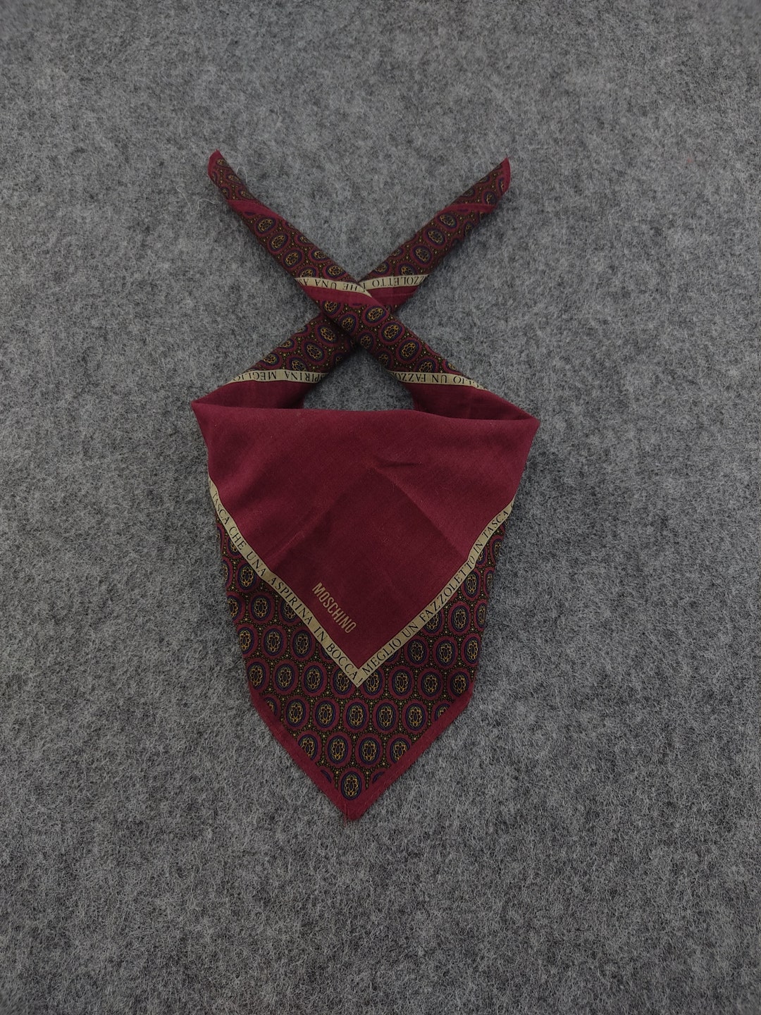 Authentic Vintage Moschino Handkerchief Neckerchief Headband Bandana ...