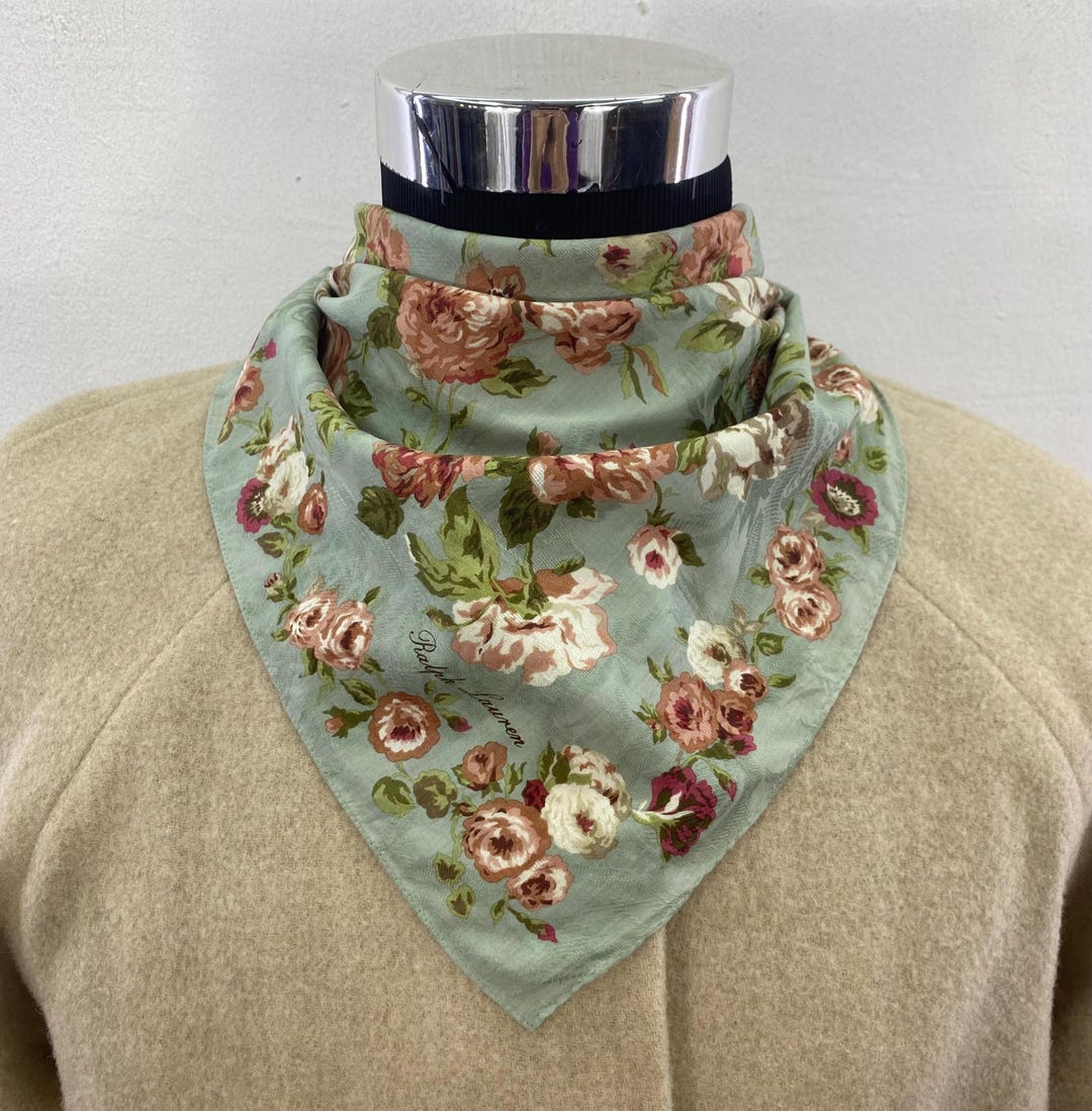 Ralph Lauren Floral Handkerchief, Authentic 90s Vintage Neckerchief ...