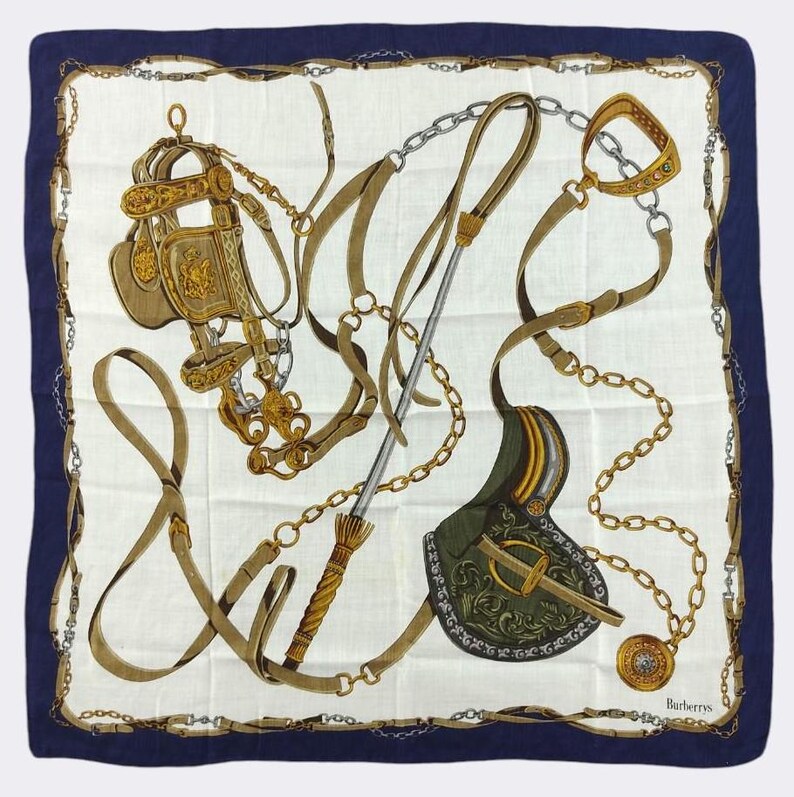 Genuine 90s Burberry Floral Handkerchief, Elegant Vintage Neckerchief ...