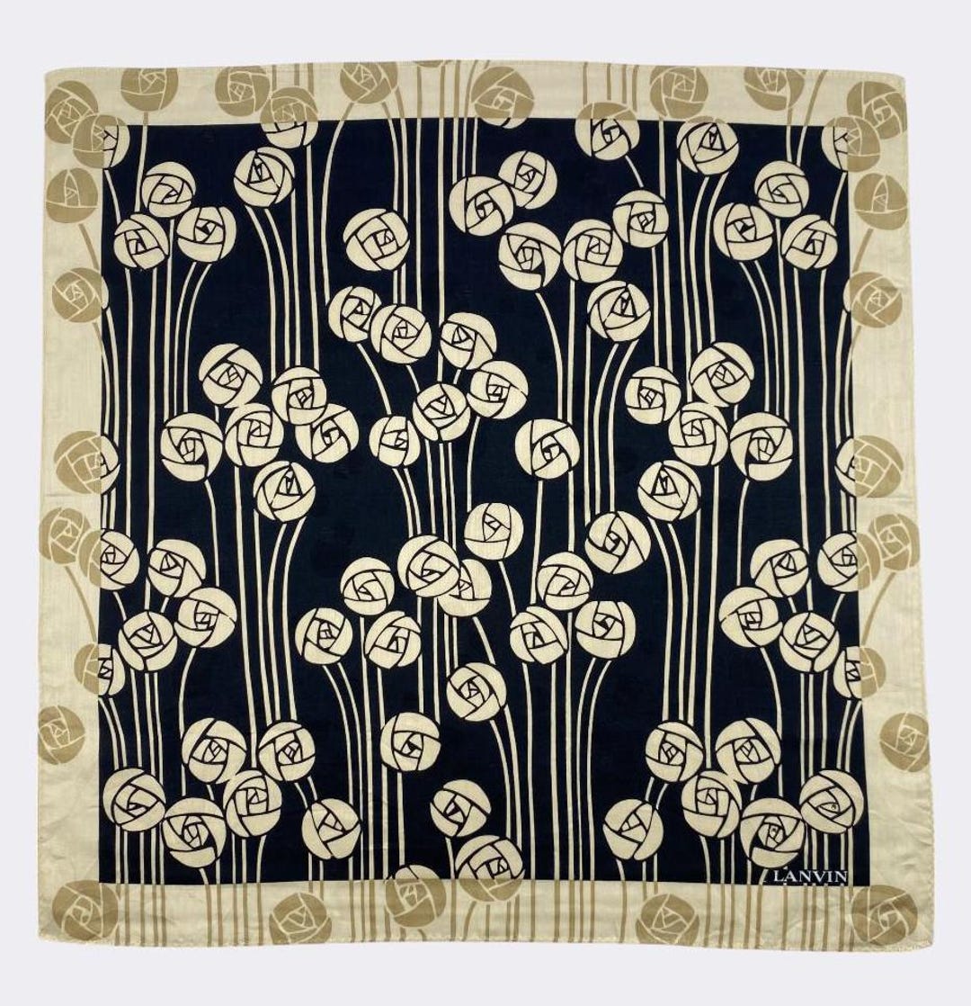 Vintage Lanvin Handkerchief - 90s Tartan Neckerchief, Multicolor Luxury ...