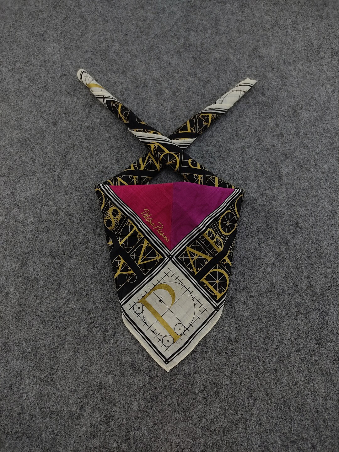 90s Vintage Paloma Picasso Handkerchief Neckerchief Headband Bandana ...