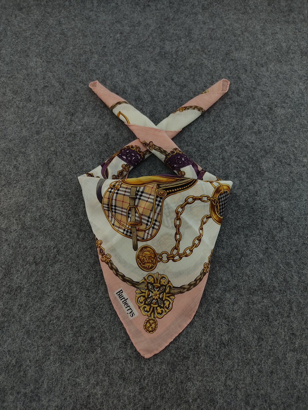 Burberry Floral Handkerchief Authentic Vintage 90s Neckerchief, Chic ...